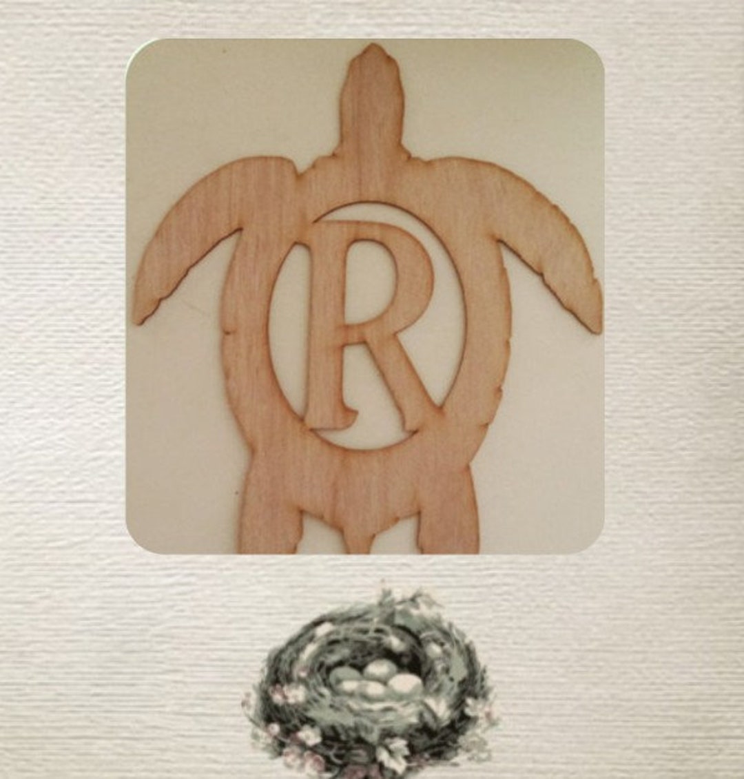 Sea Turtle Monogram/ Turtle Monogram (medium) Wood Cut Out - Laser Cut ...