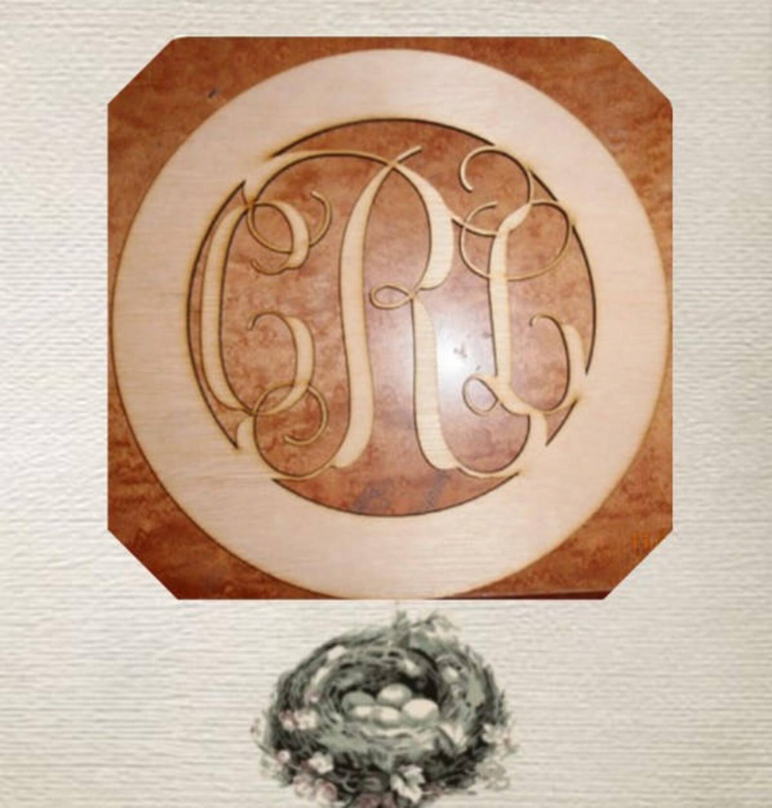 Beautiful Monogram Wood Cut Out Laser Cut - Etsy