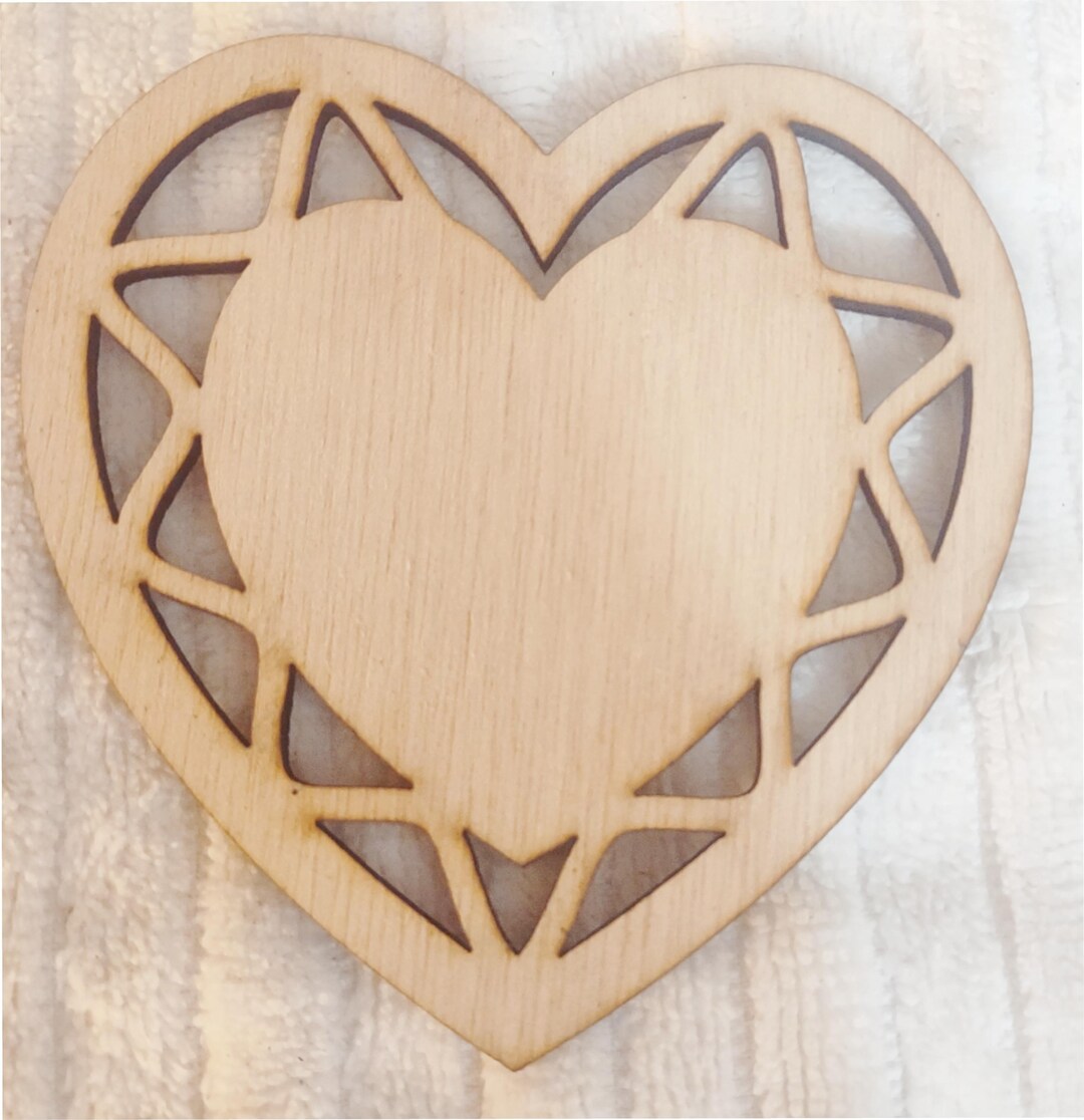 Fancy Heart (large ) Wood Cut Out - Laser Cut - Etsy