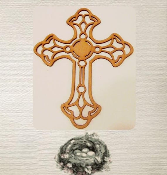 Pretty Cross Wood Cut Out Laser Cut | Etsy