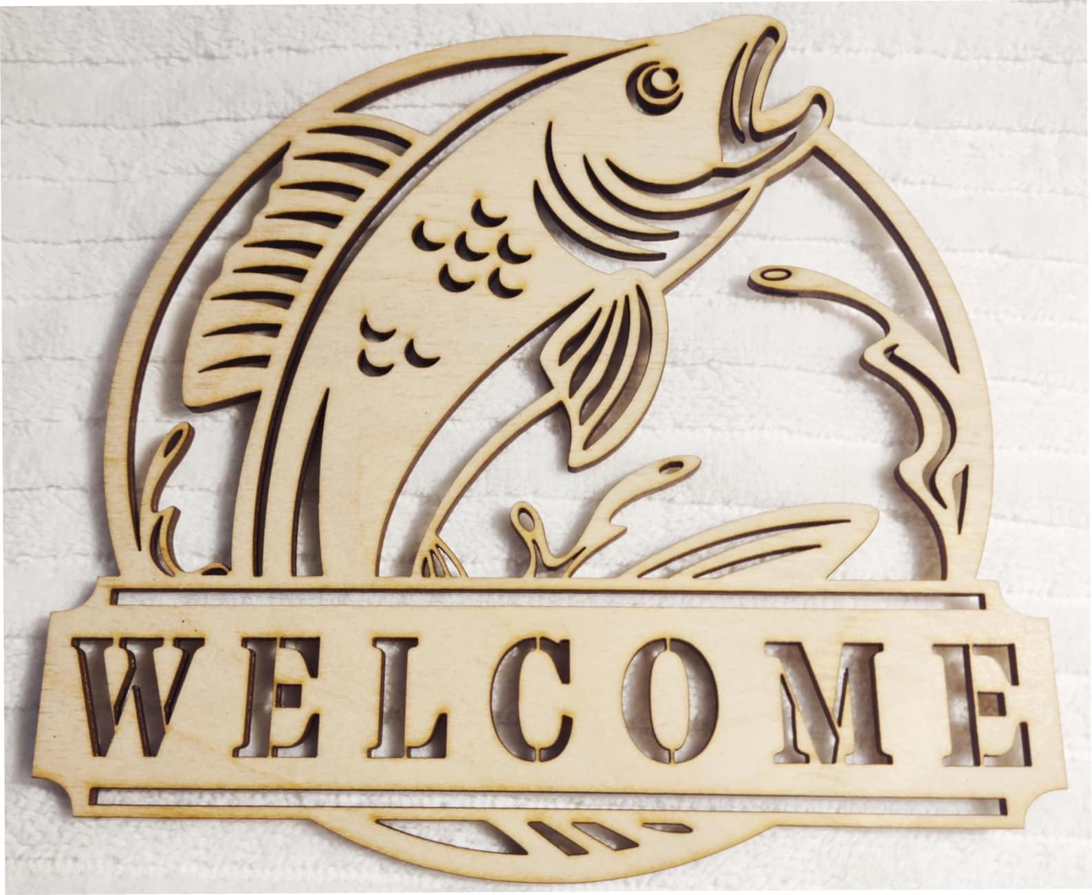 Fish Jumping Sign (large ) Wood Cut Out - Laser Cut / Personalized Free ...