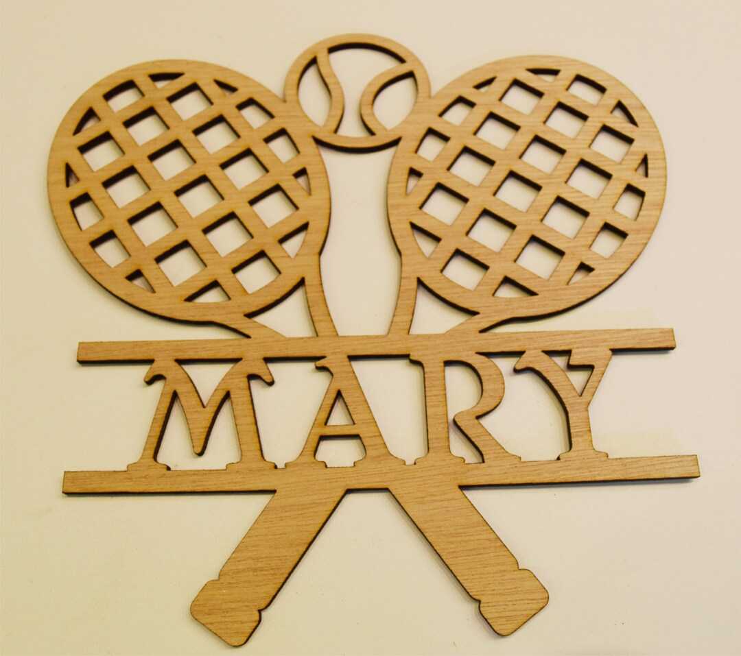 Tennis Monogram or Sign - Laser Cut Wood - Large - Personalized Free - Etsy