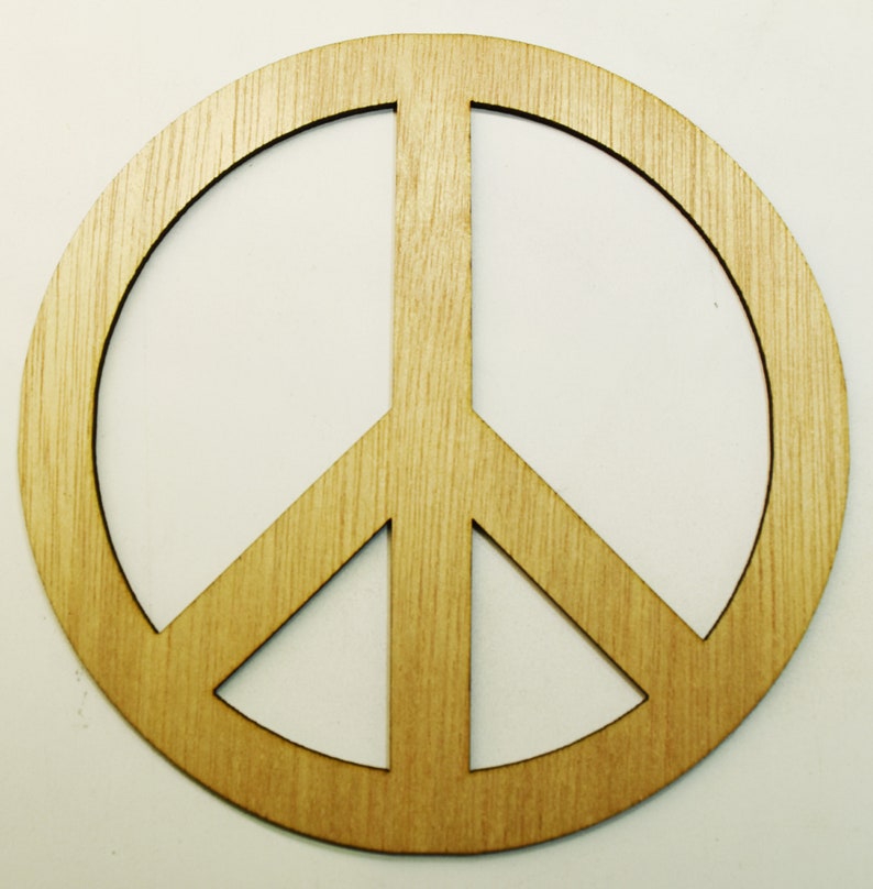 Peace Sign Medium Wood Cut Out Laser Cut - Etsy