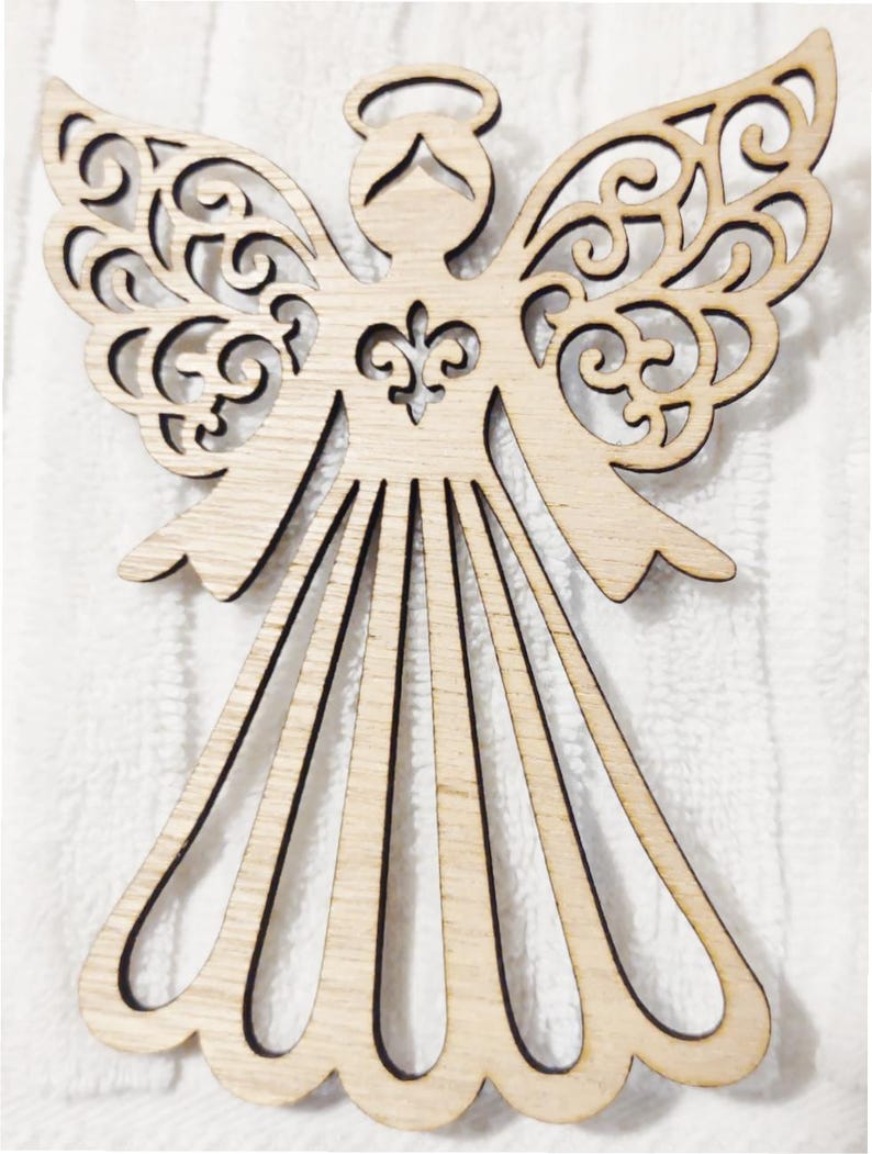 Beautiful Angel Ornament / Laser Cut Wood - Etsy
