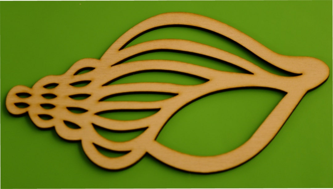 Seashell Wood Cut Out - Medium Laser Cut - Etsy