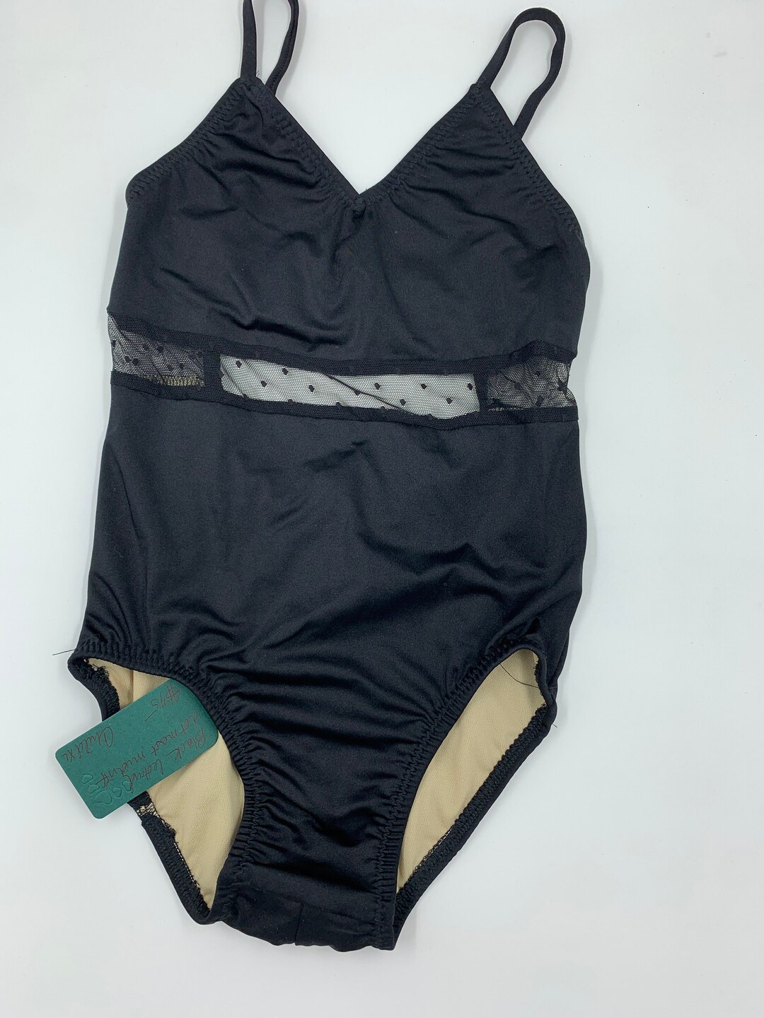 Child XL Black Leotard With Mesh Insert - Etsy