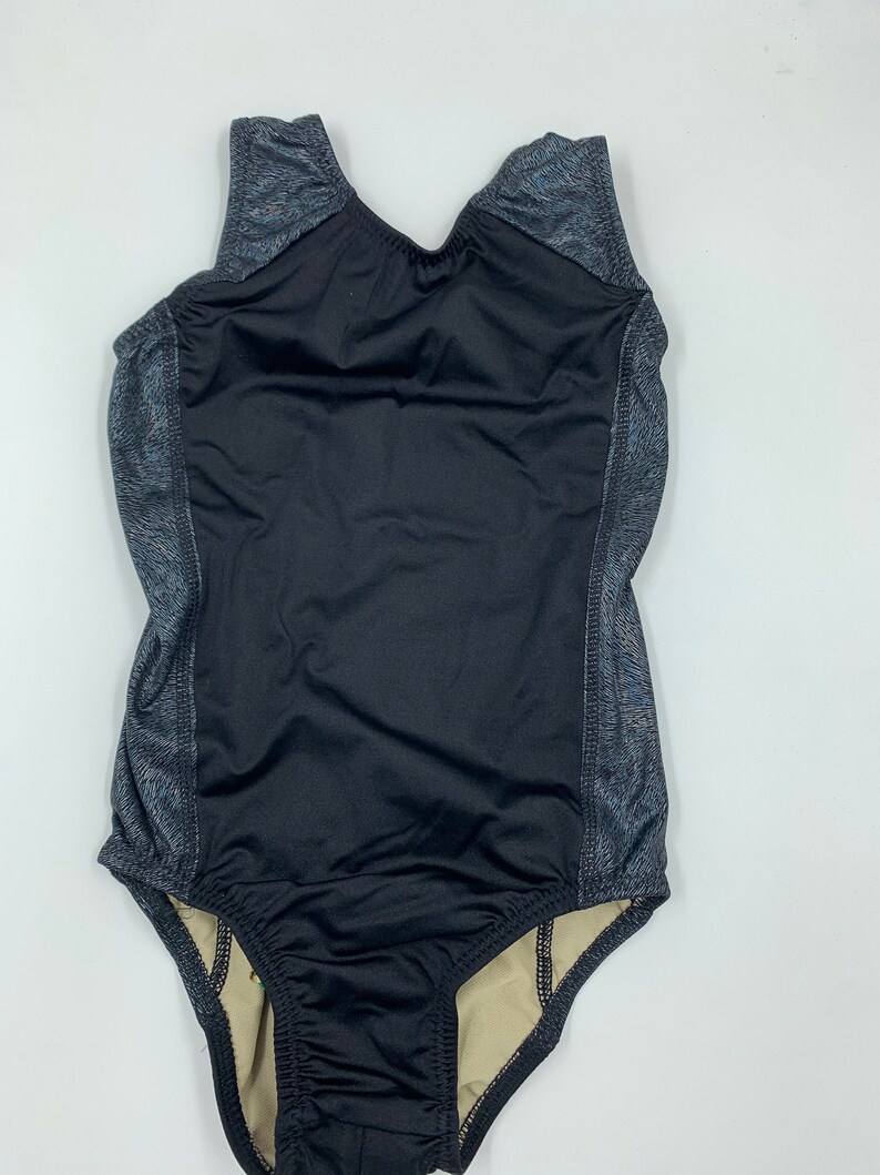 Child L Black Leotard With Hologram Trim - Etsy