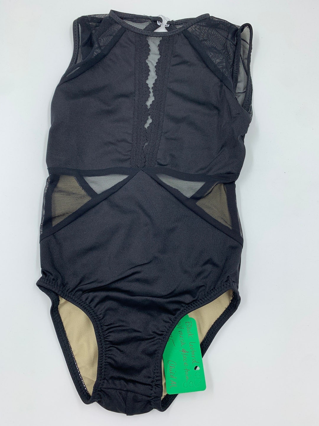 Child M Black Leotard With Mesh Inserts - Etsy