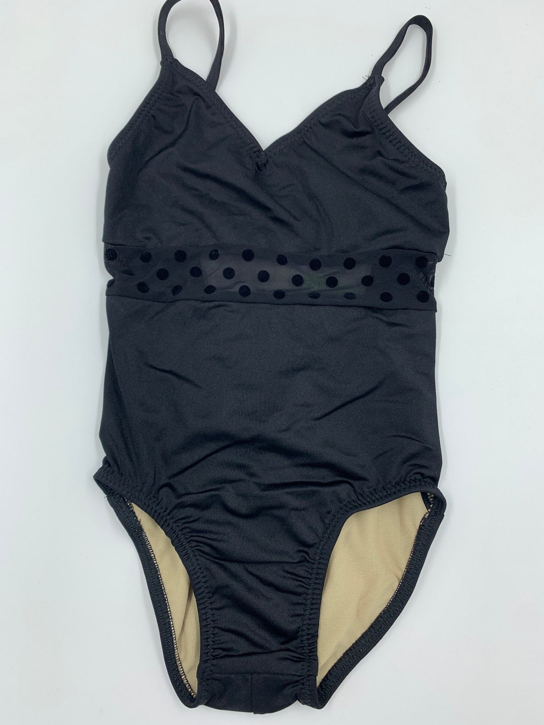 Child L Black Leotard With Mesh Insert - Etsy