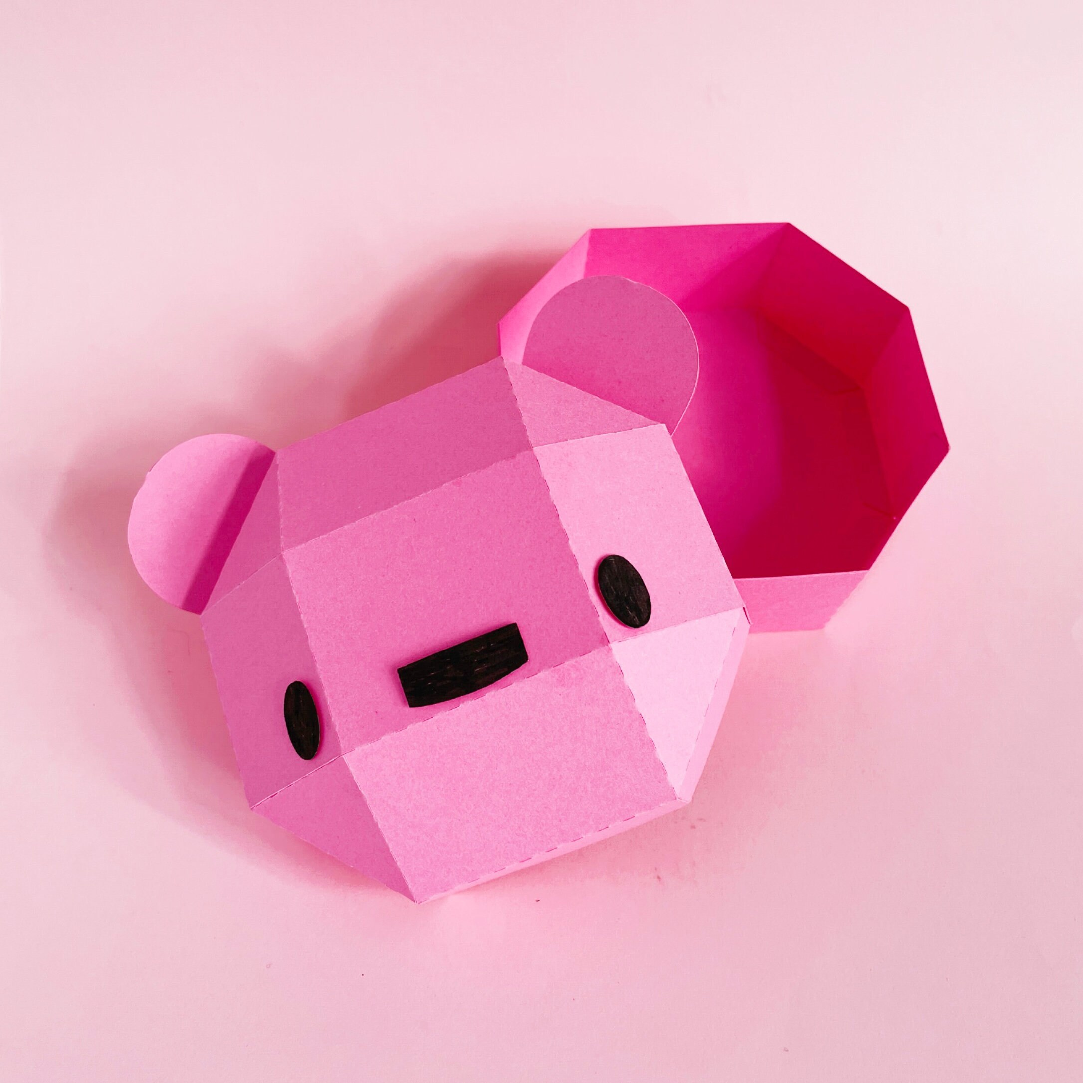 3D Paper Bear Gift Box SVG - Etsy