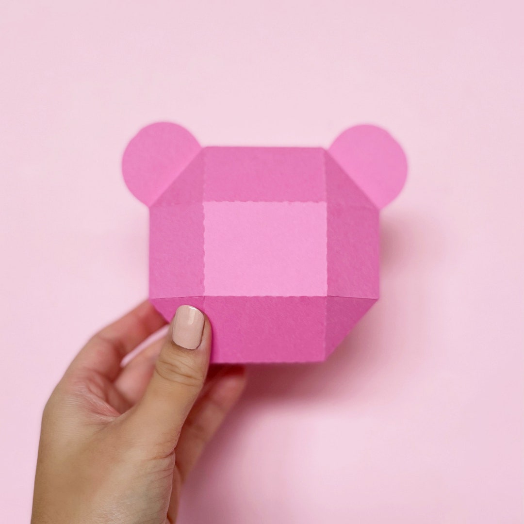 3D Paper Bear Gift Box SVG - Etsy