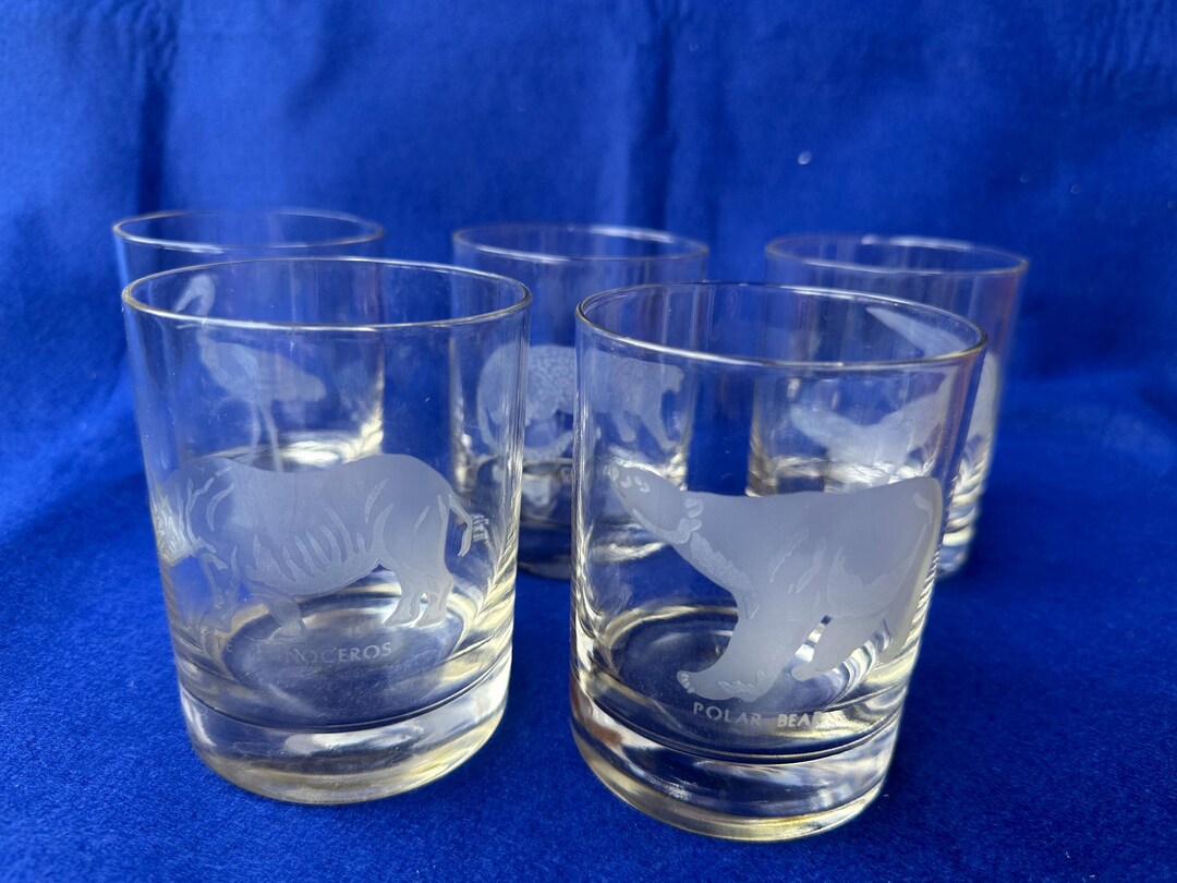 Georg Jensen Endangered Species Etched Glasses - Set of 5 - Polar Bear ...