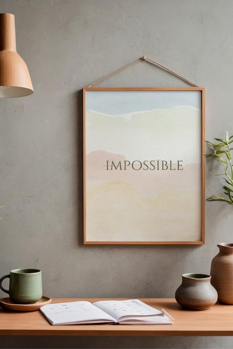 Minimalist Affirmation Poster, Pastel Abstract Wall Art, Motivational ...