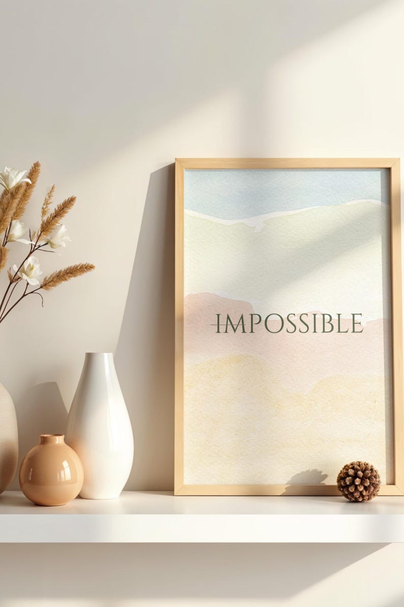 Minimalist Affirmation Poster, Pastel Abstract Wall Art, Motivational ...