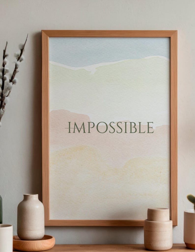 Minimalist Affirmation Poster, Pastel Abstract Wall Art, Motivational ...