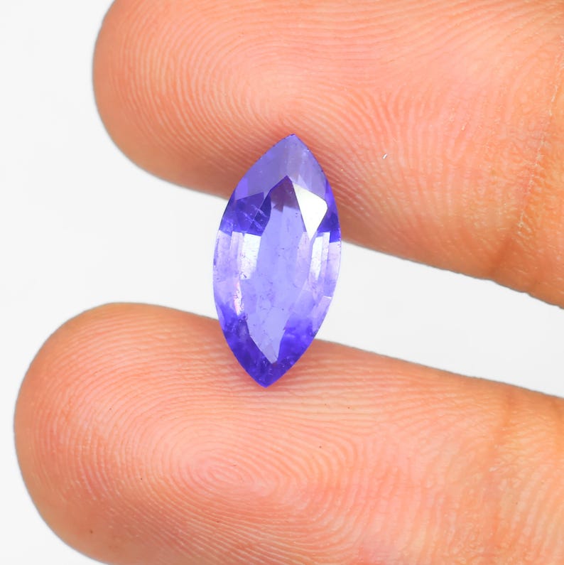 Lab Grown Blue Tanzanite Marquise Gemstone | 3.10ct Faceted Violet-blue ...