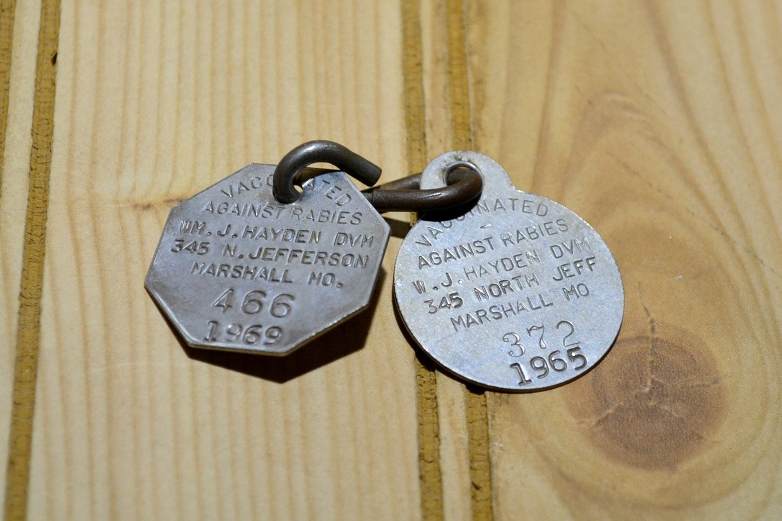 Vintage 1960s Rabies Vaccination Dog Tags Veterinarian Farm FFA Animal ...