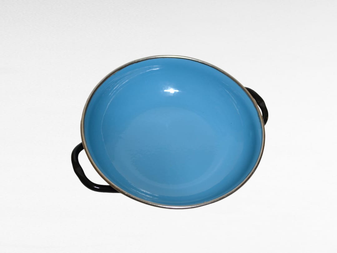 Vintage Blue Enamel Saute Pan Enamelware Made in Yugoslavia - Etsy