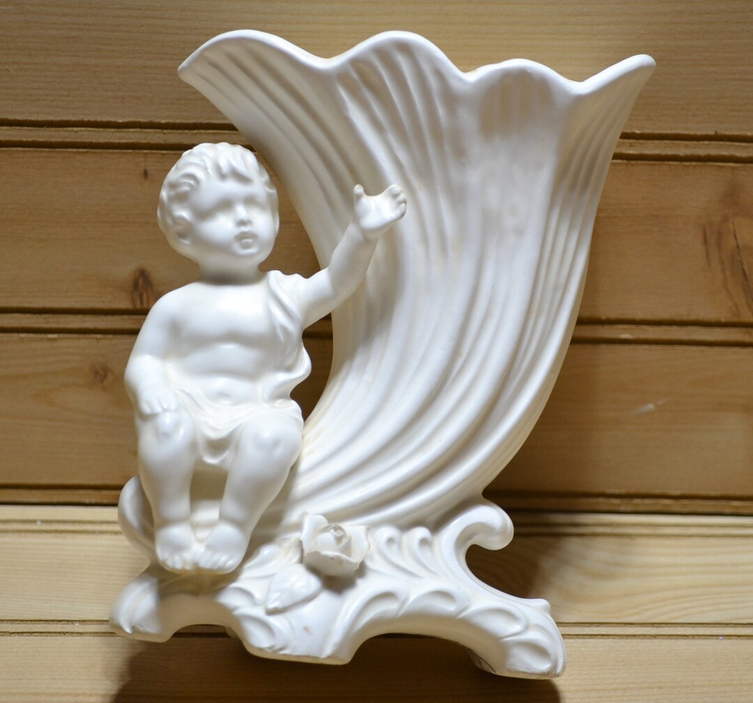 Vintage Inarco Cornucopia Cherub Planter Vase Ornate 1963 - Etsy