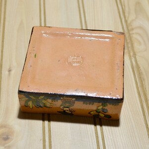 Vintage Glazed Red Clay Decorative Painted Square Trinket - Etsy