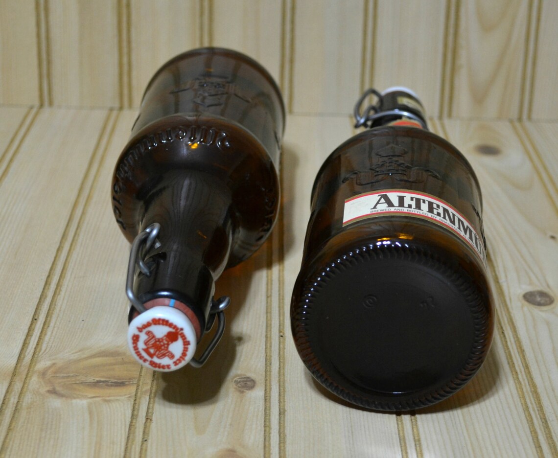 Vintage Altenmunster Beer Bottle W. Germany Amber Brown Ceramic Lock ...