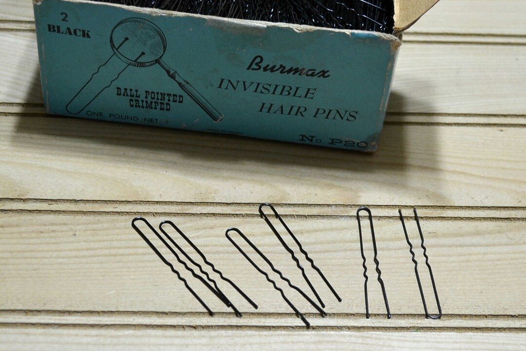 Vintage MCM Invisible Hair Pins Ball Pointed Crimped Made in France 2 ...