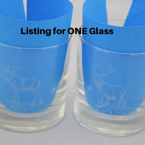Vintage Imported Canadian Mist Etched Wildlife Moose Elk Bar Glass Rock ...