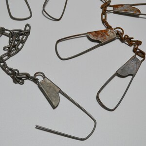 Vintage Rustic Metal Chain Fish Stringer Holder 9 Hooks Old Fishing ...
