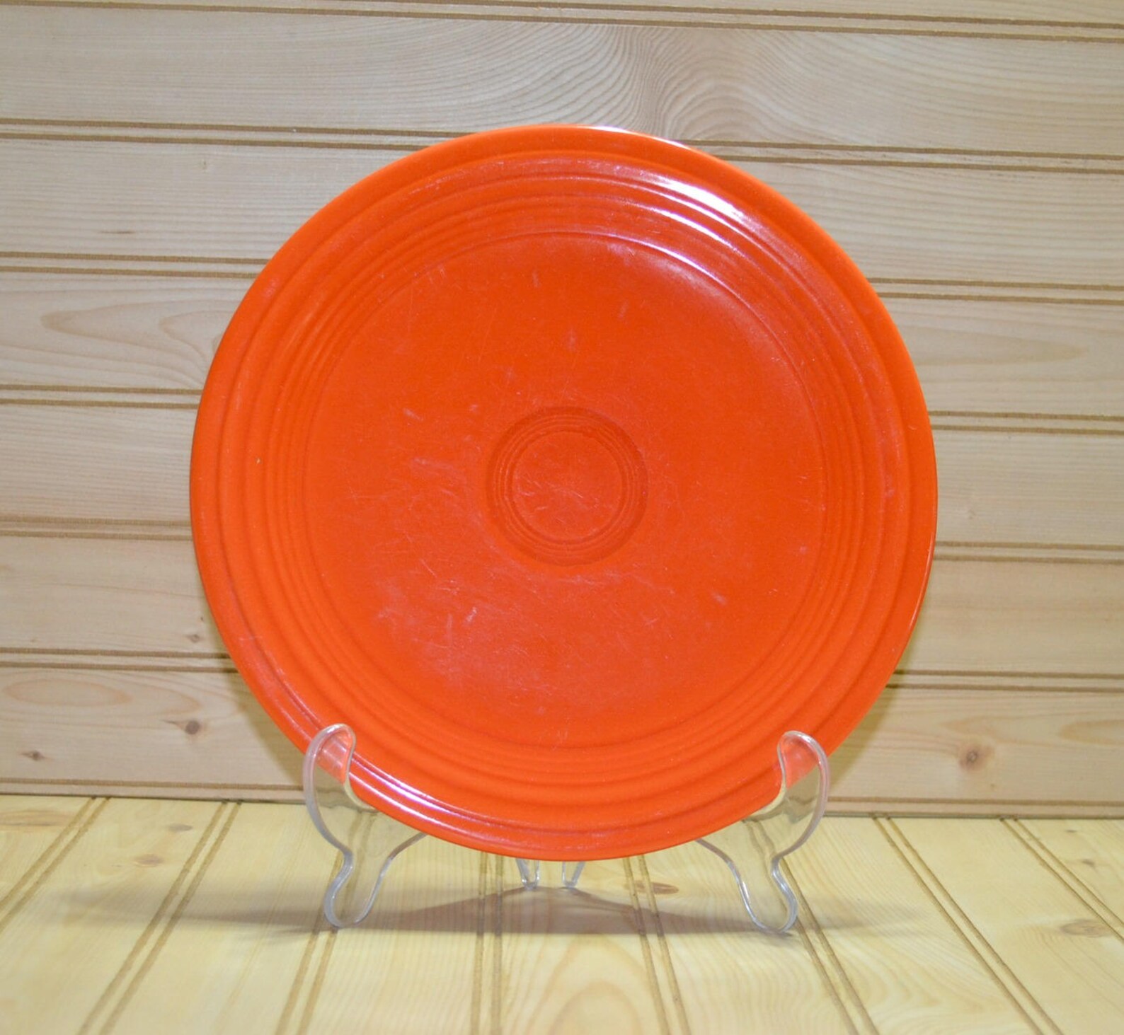 Vintage Red Orange Fiesta Luncheon Plate 9 1/2" Fiestaware Made in USA ...