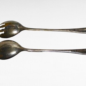 Vintage Italian Silverplate Salad Fork and Spoon Serving Utensil Set ...