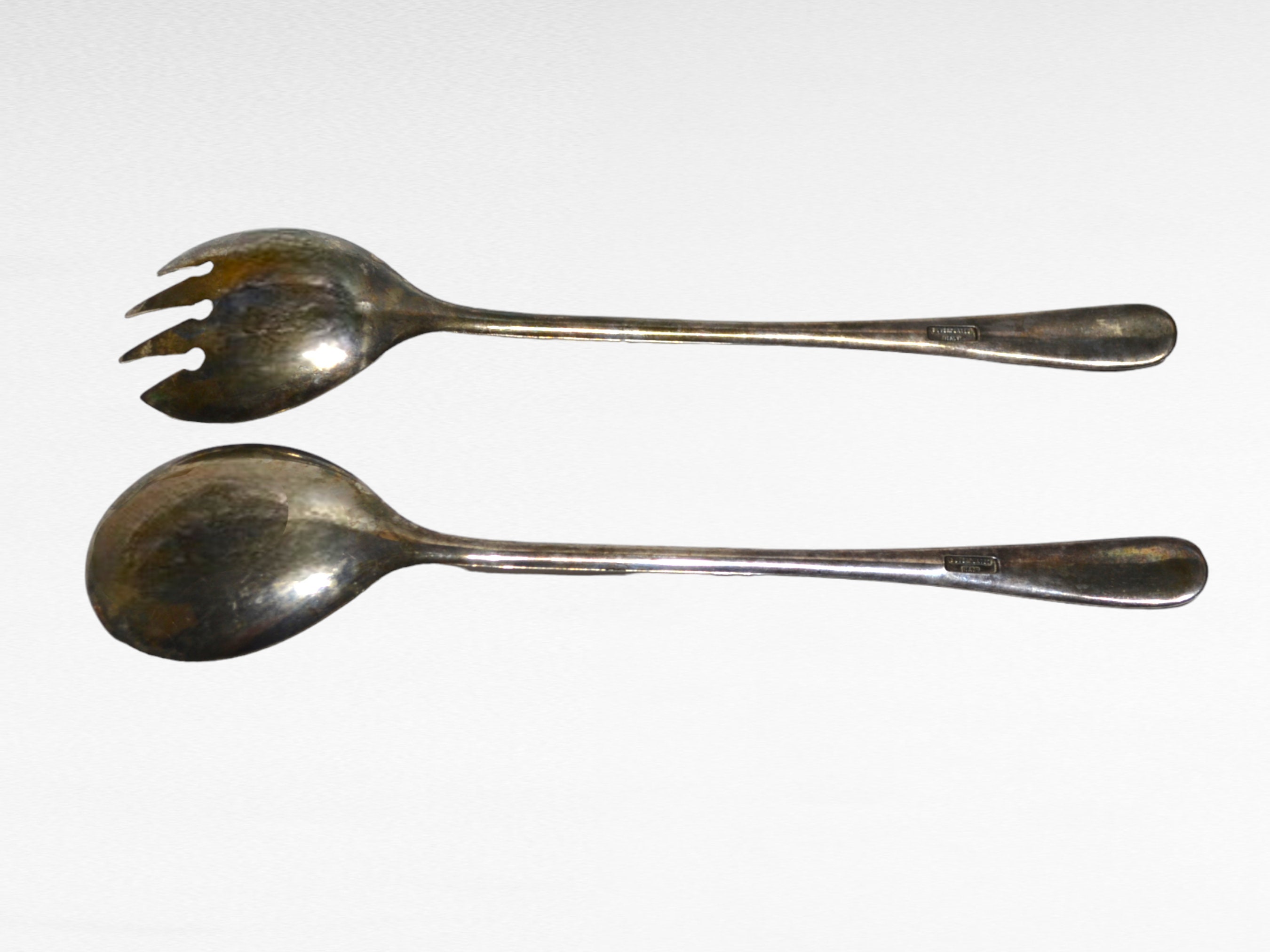 Vintage Italian Silverplate Salad Fork and Spoon Serving Utensil Set ...