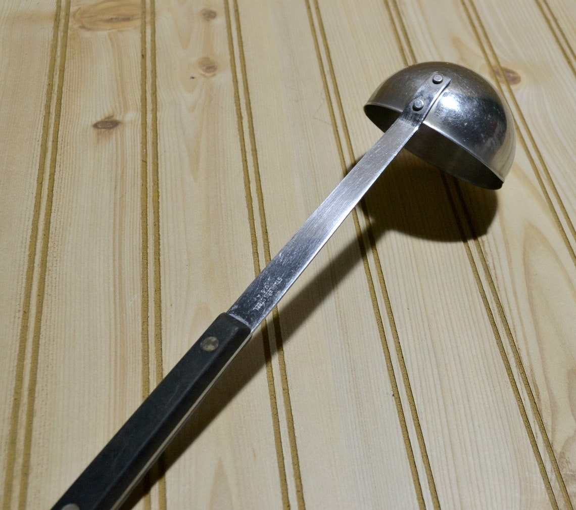 Vintage Metal Ladle Black Handle Stainless Steel USA Kitchen | Etsy