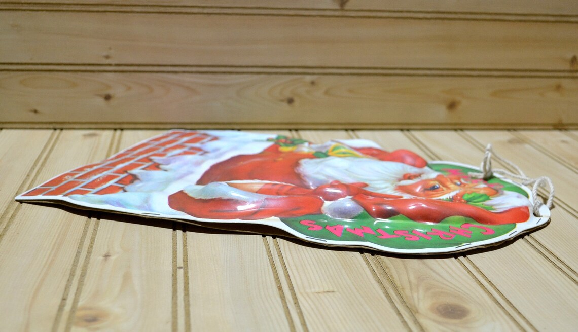 Vintage 3D Molded Plastic Santa Claus Wall Hanging Decor - Etsy