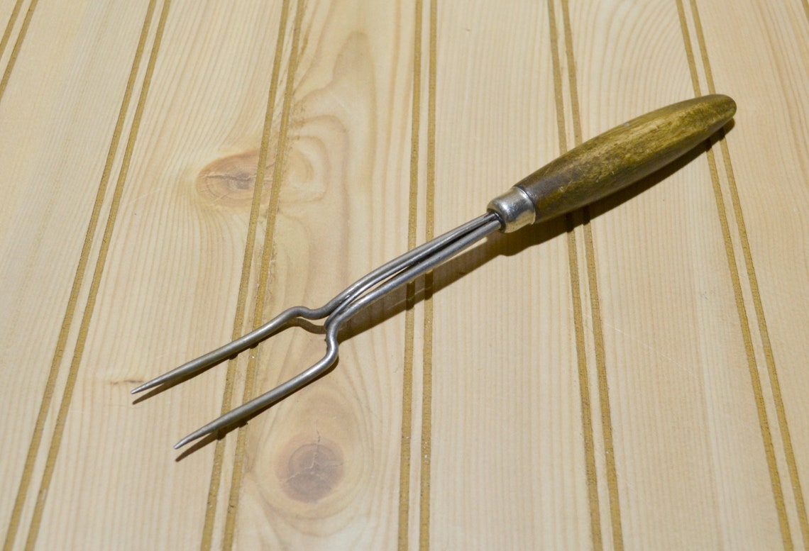 Vintage Antique Wooden Handle Metal Meat Fork Farmhouse Rustic - Etsy