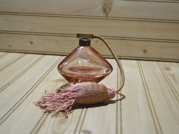 Perfume Atomizer Spray Bottle Heavy Pink Glass Triangle - Etsy