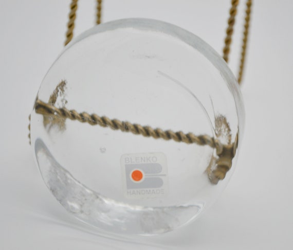 Vintage Blenko Handmade Clear Glass Round Paperweight - Etsy