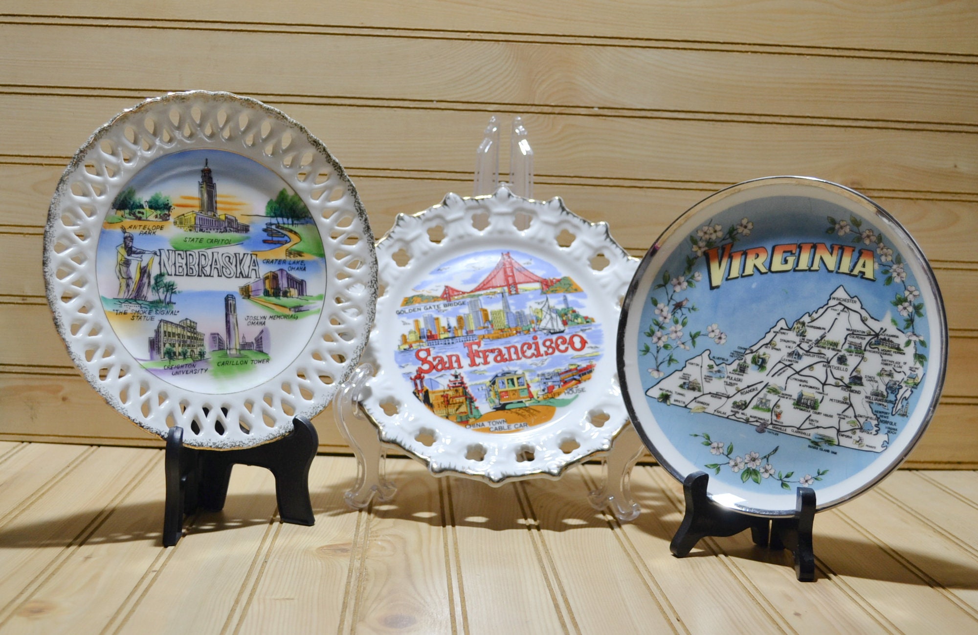 Vintage Souvenir City and State Plates MCM Collectibles Mid Century ...