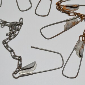 Vintage Rustic Metal Chain Fish Stringer Holder 9 Hooks Old Fishing ...