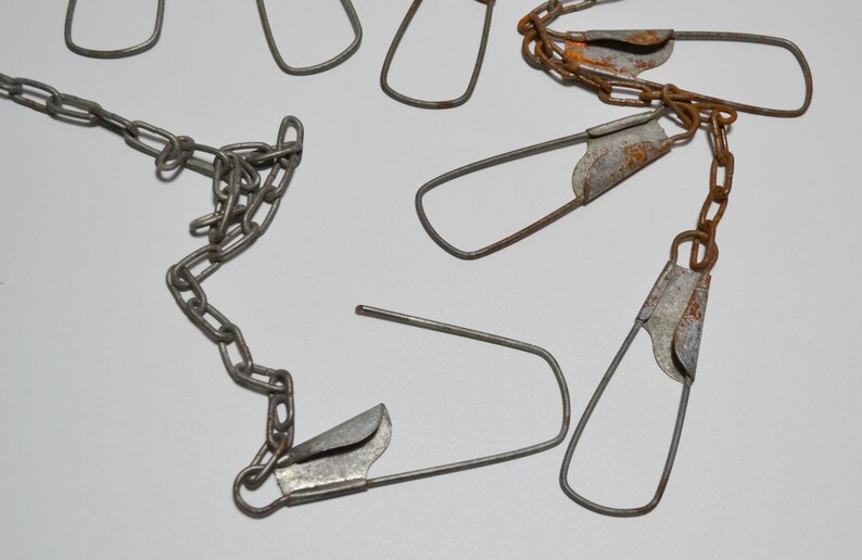 Vintage Rustic Metal Chain Fish Stringer Holder 9 Hooks Old - Etsy