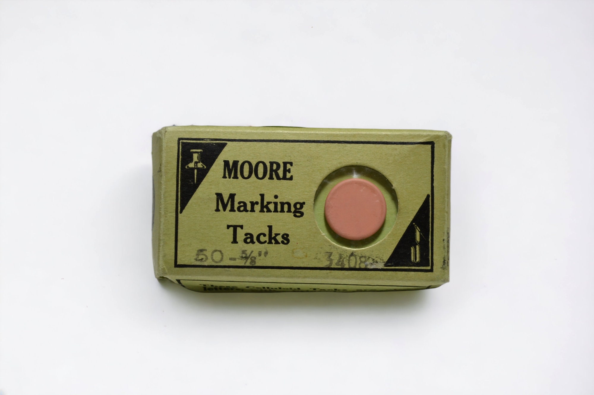 Vintage Celluloid Covered Thumbtacks Tops Write on Wipe off MOORE ...