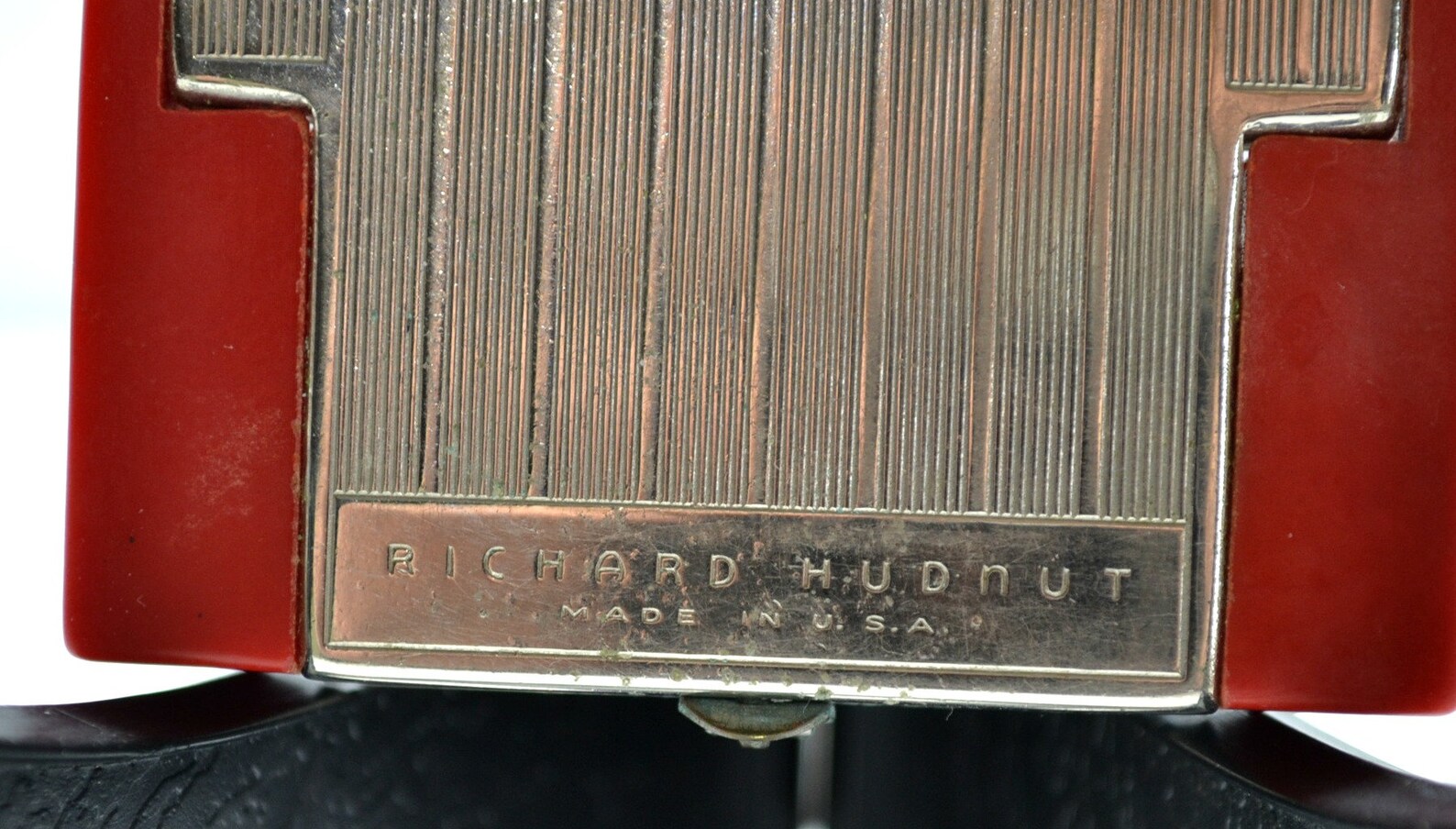 Antique Vintage Richard Hudnut Powder & Rouge Compact Metal Red Plastic ...
