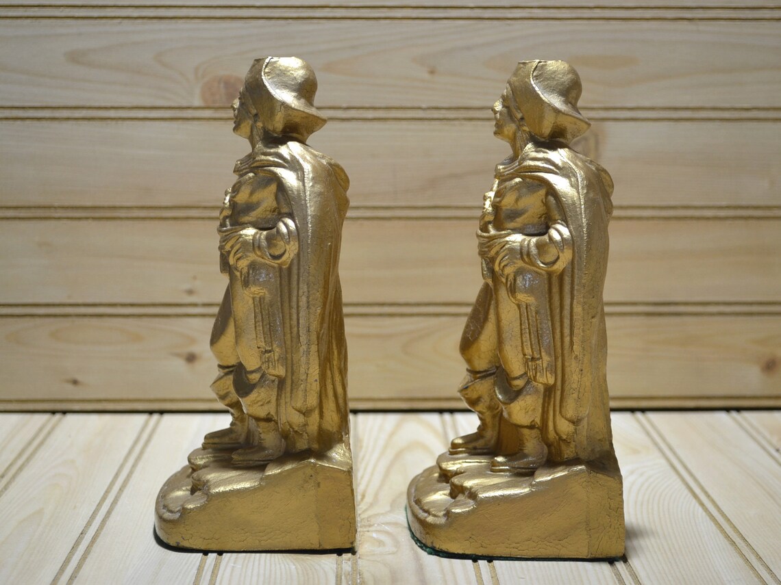 Vintage Casted Metal Bookends Pirate Buccaneer Gold Colored Set of 2 - Etsy