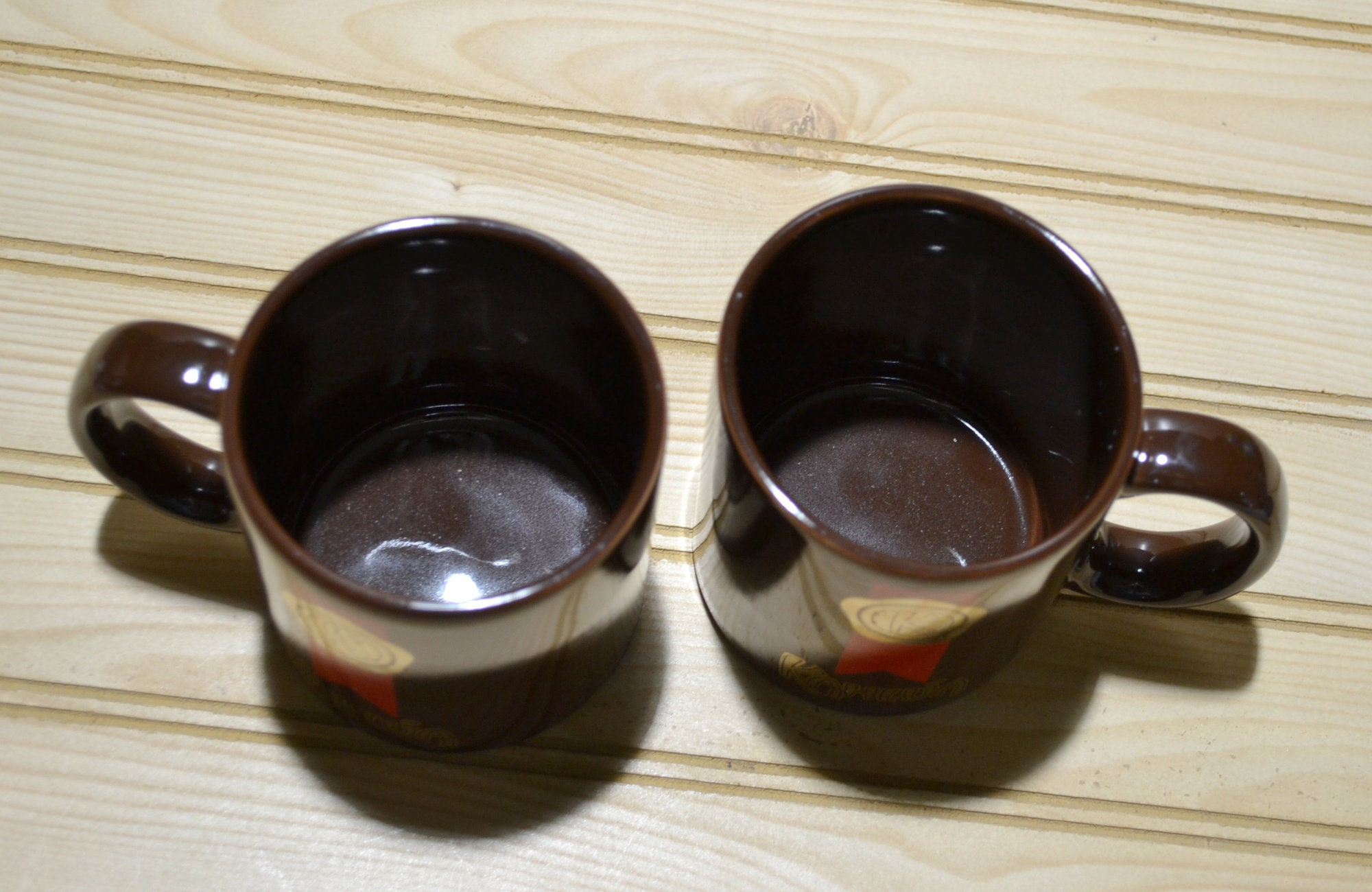 Kahlua Coffee Mug Brown Gold Lettering Seal Red Ribbon Japan - Etsy