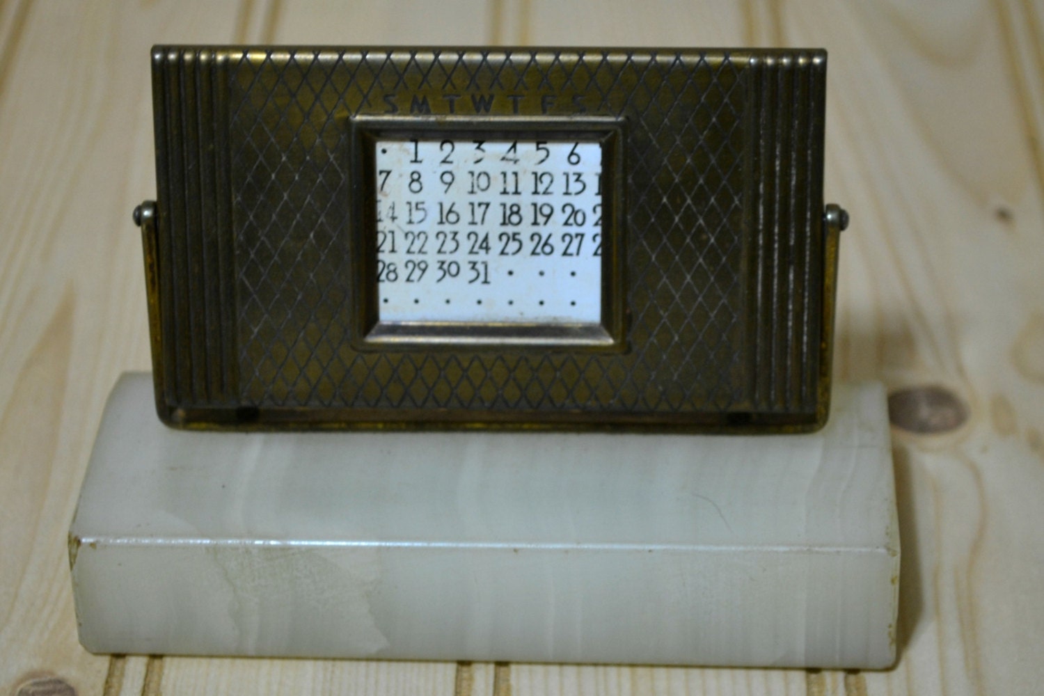 Vintage Automatic 50 Year Calendar Marble Base Diamond Point - Etsy