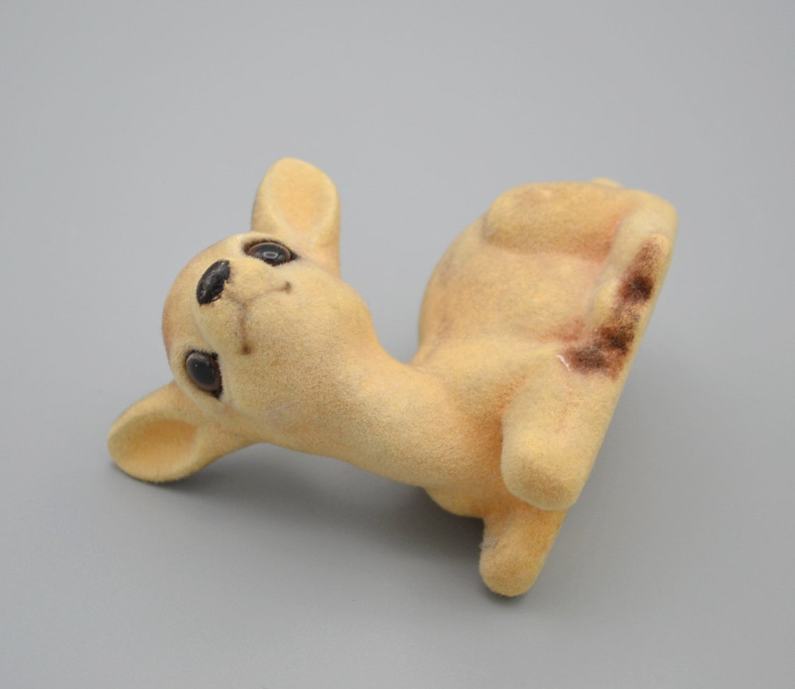 Vintage Flocked Fuzzy Deer Figure Laying Fawn Made in Japan - Etsy