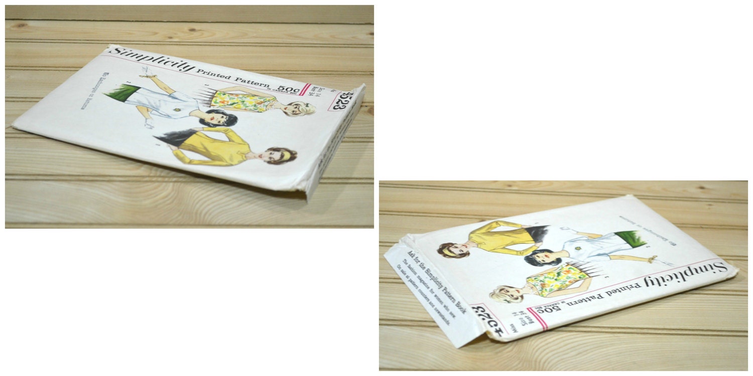 Vintage Misses Blouses Pattern Simplicity 4523 1960s Size 14 - Etsy