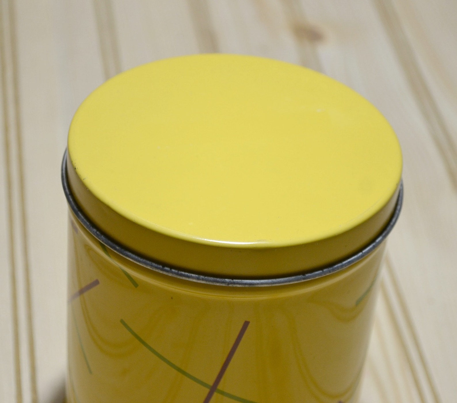 Vintage Yellow Nesco Metal Can Kitchen Storage Mid Century Collectible ...