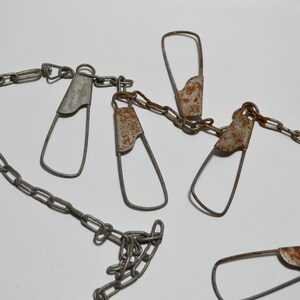 Vintage Rustic Metal Chain Fish Stringer Holder 9 Hooks Old Fishing ...