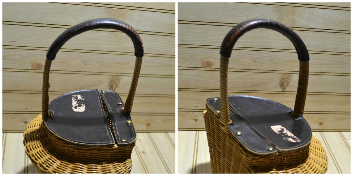 Vintage Wicker Weave Basket Handbag Purse Skalny Importation Made in ...