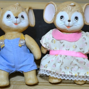 Vintage Homco Mice Mouse Figures Figurines Jointed Made in Taiwain ...